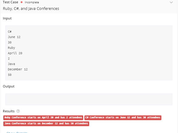 Create a program named ConferencesDemo for a hotel | Chegg.com