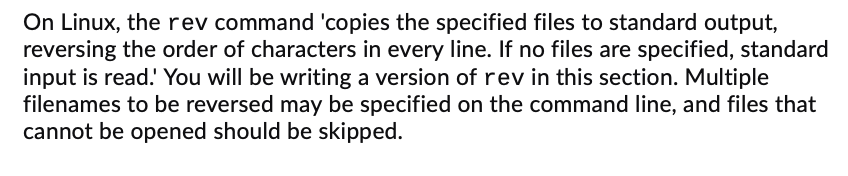 Solved On Linux The Rev Command Copies The Specified Files 6994