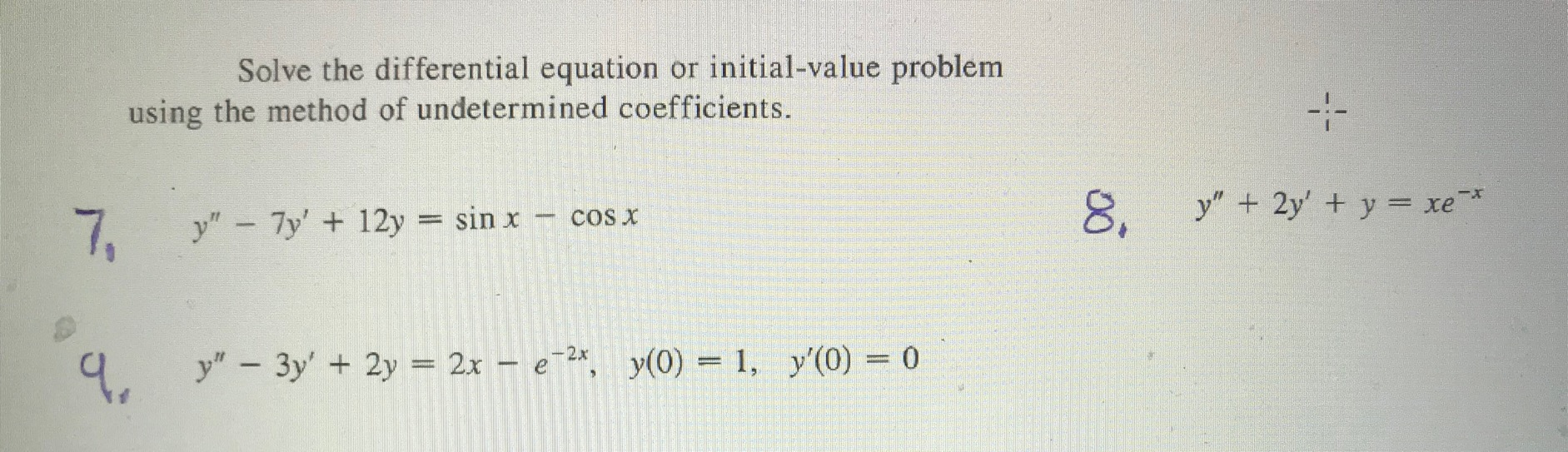 Solved Solve the differential equation or initial-value | Chegg.com