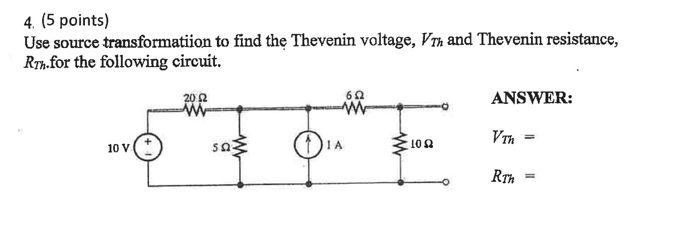 Solved (5 ﻿points)Use source transformation to find the | Chegg.com