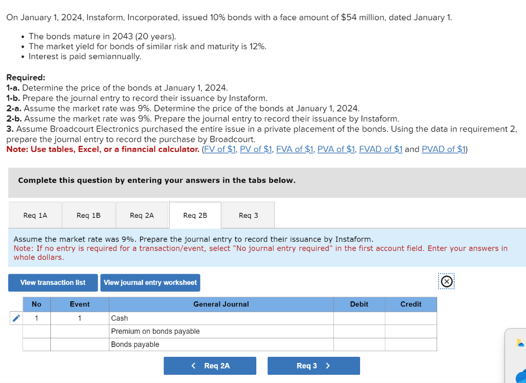 Solved On January 1, 2024, Instaform, Incorporated, issued | Chegg.com