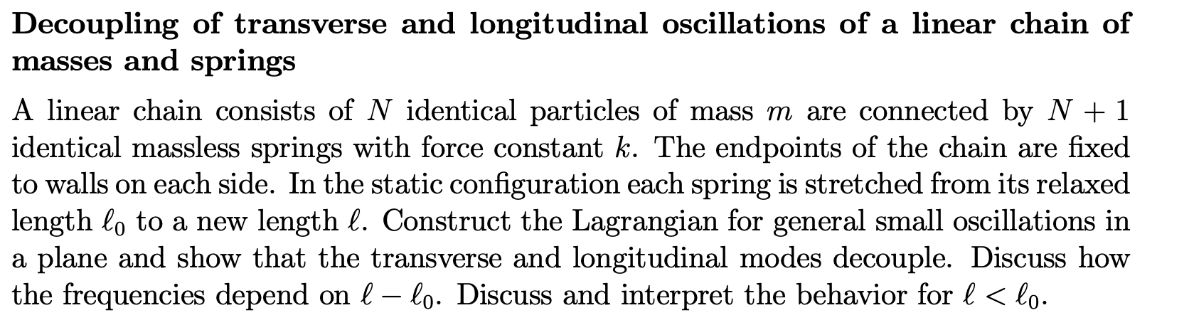 Solved Decoupling of transverse and longitudinal | Chegg.com