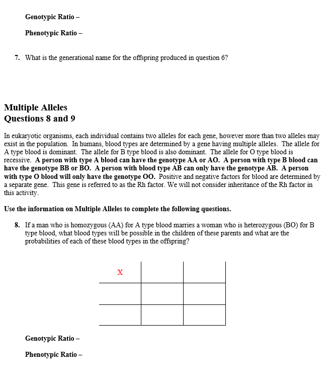Solved Incomplete Dominance Questions 5 through 7 In | Chegg.com