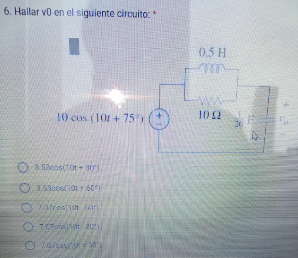 Solved 6. Hallar v0 en el siguiente circuito: * | Chegg.com
