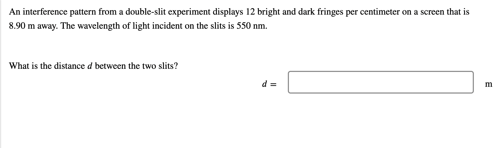 Solved An interference pattern from a double-slit experiment | Chegg.com