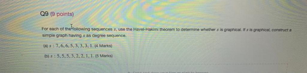 Solved Q9 (9 points) For each of the following sequences s, | Chegg.com