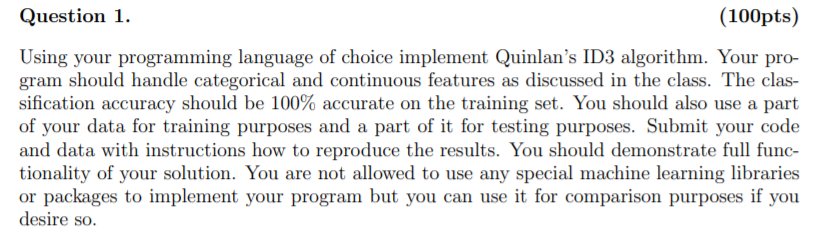 Solved Question 1. (100pts) Using your programming language | Chegg.com