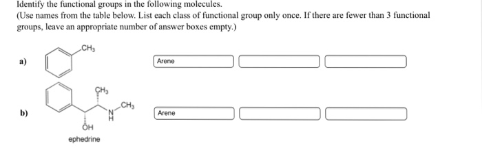 Solved Identify the functional groups in the following | Chegg.com