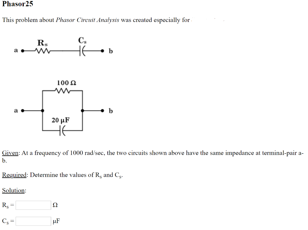 Solved Phasor25 This problem about Phasor Circuit Analysis | Chegg.com