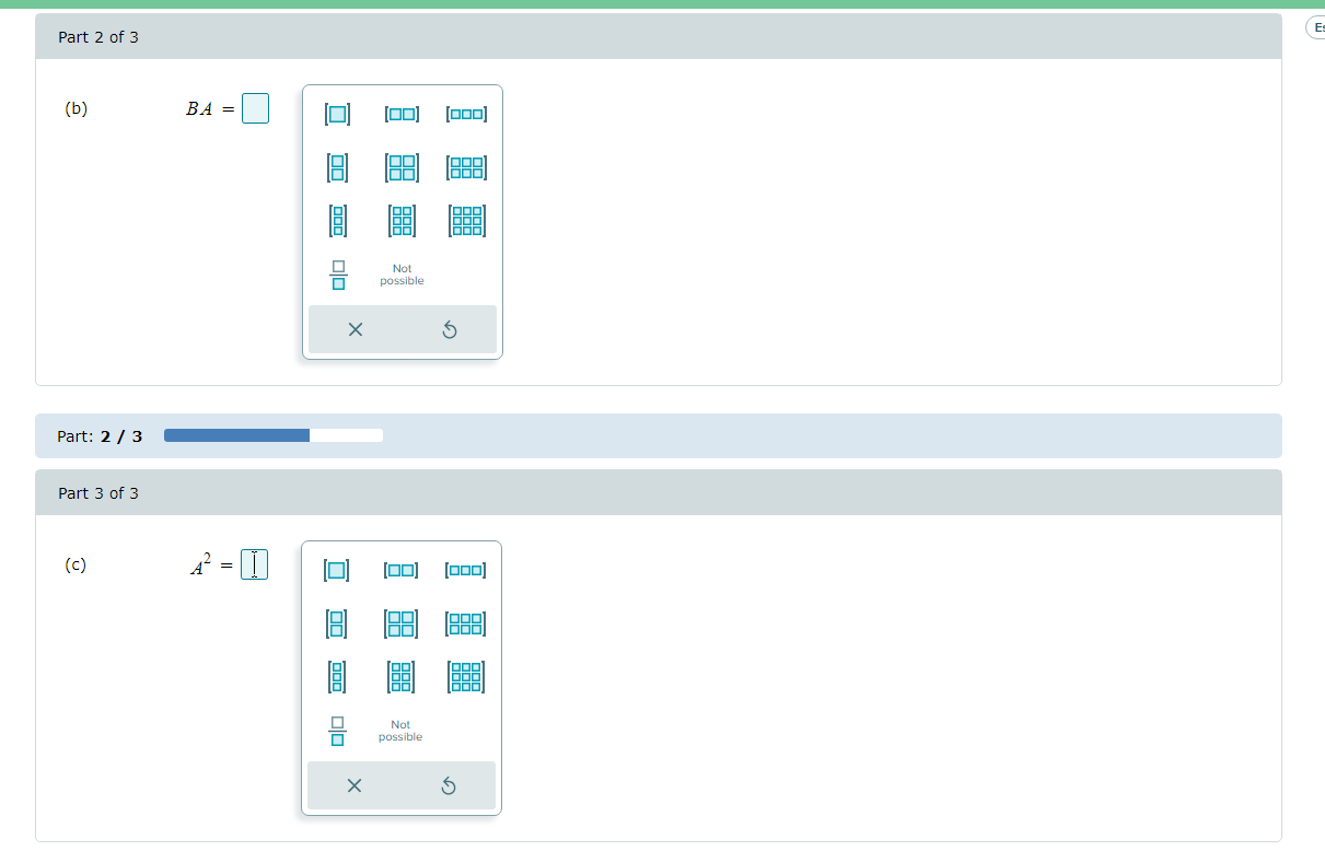 Solved A=[131]B=[514] (a) Find AB if possible. (b) Find BA | Chegg.com