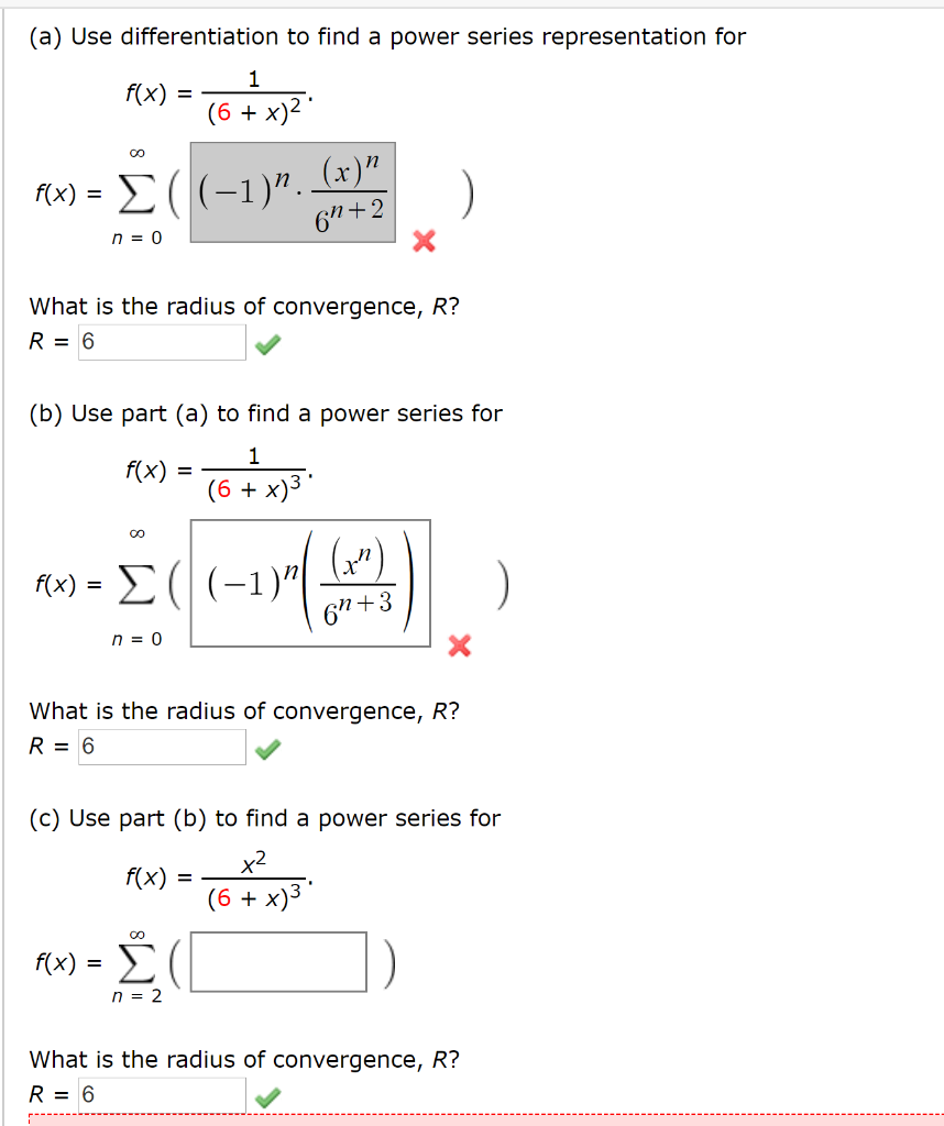 Solved (a) Use differentiation to find a power series | Chegg.com