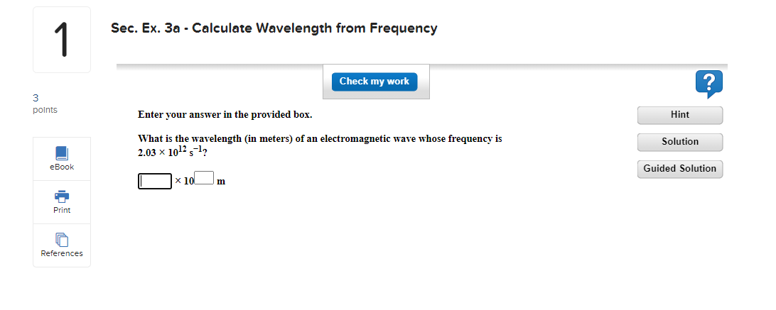 Solved Sec. Ex. 3a - Calculate Wavelength from Frequency 1 1 | Chegg.com