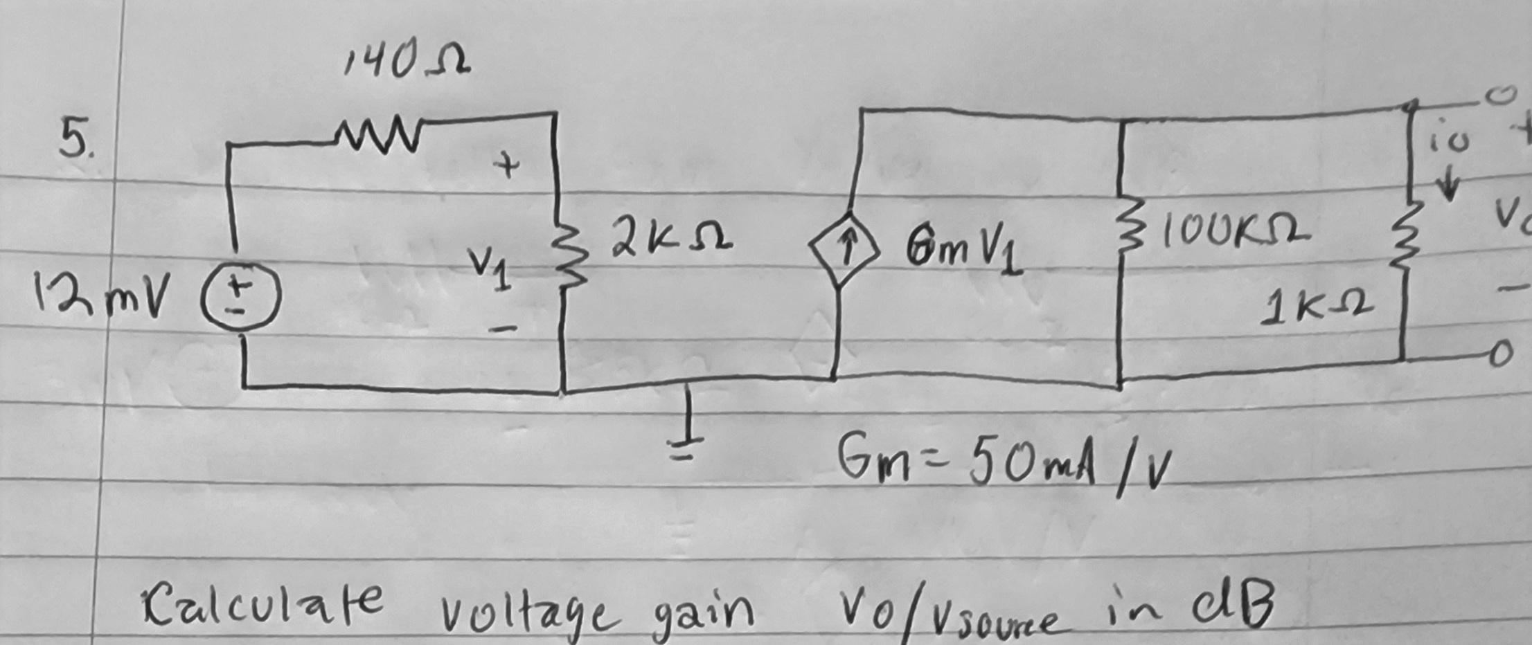 Solved Calculate voltage gain vo/vsoure in ClB | Chegg.com