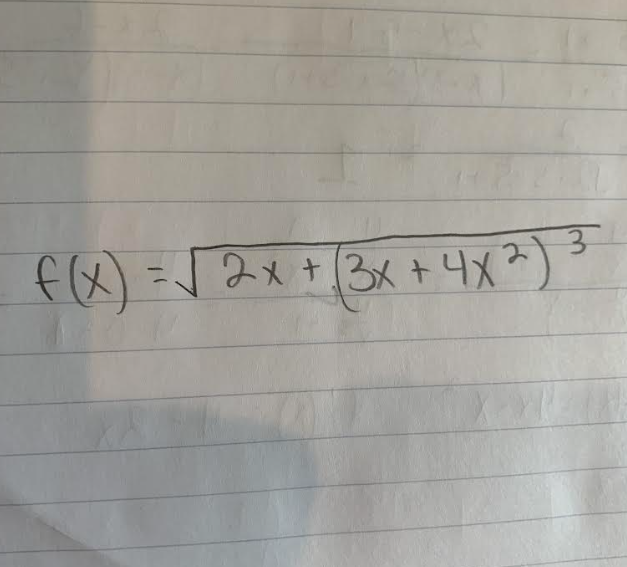 Solved f(x)=2x+(3x+4x2)3 | Chegg.com