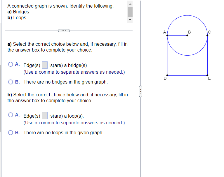 Solved A connected graph is shown. Identify the following, | Chegg.com