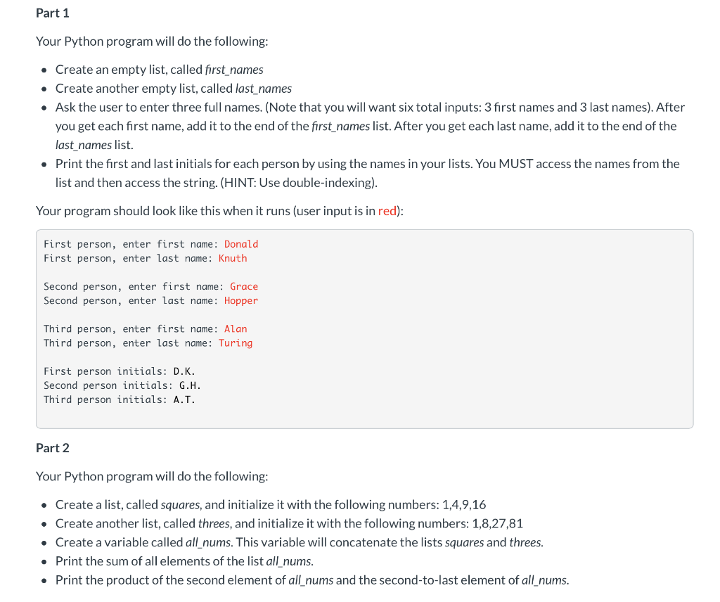 Solved I need these two parts of a problem coded to look | Chegg.com