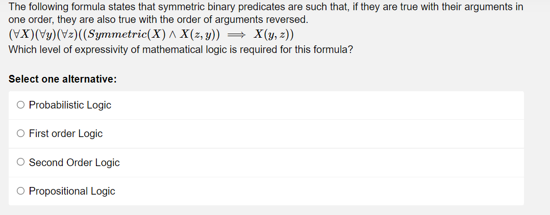 Solved The following formula states that symmetric binary | Chegg.com