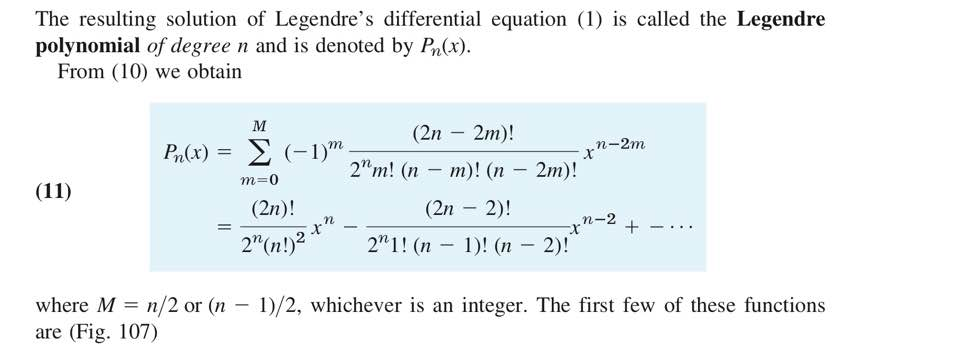 Solved Use Legendres Polynomial Pn (x) and equation 1, prove | Chegg.com