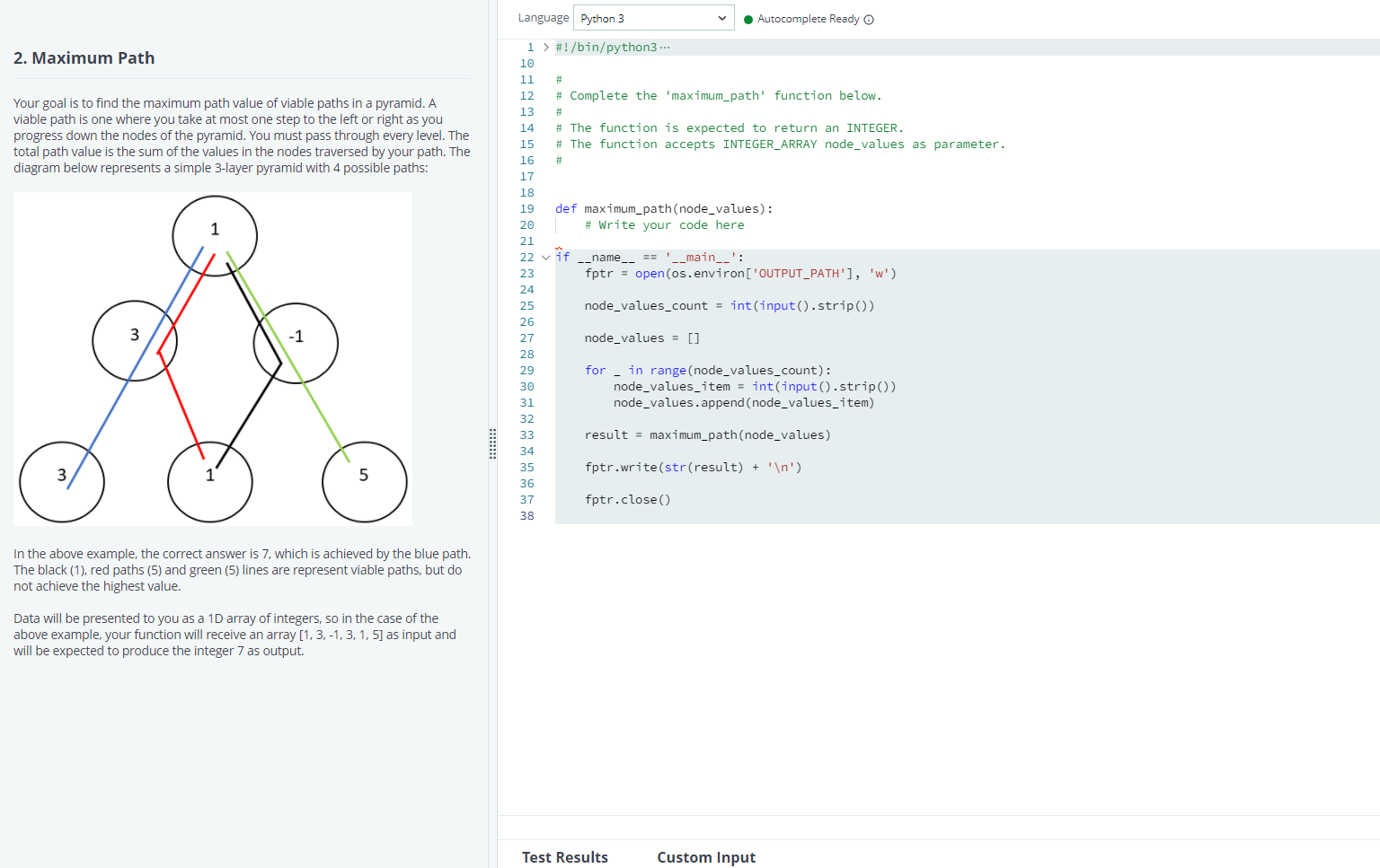 Solved Language Python 3 Autocomplete Ready O 2. Maximum | Chegg.com