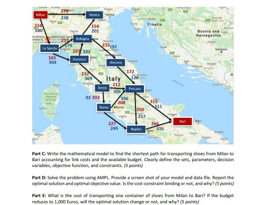 Solved Problem 3: Shortest Path and Transportation (25 pts) | Chegg.com