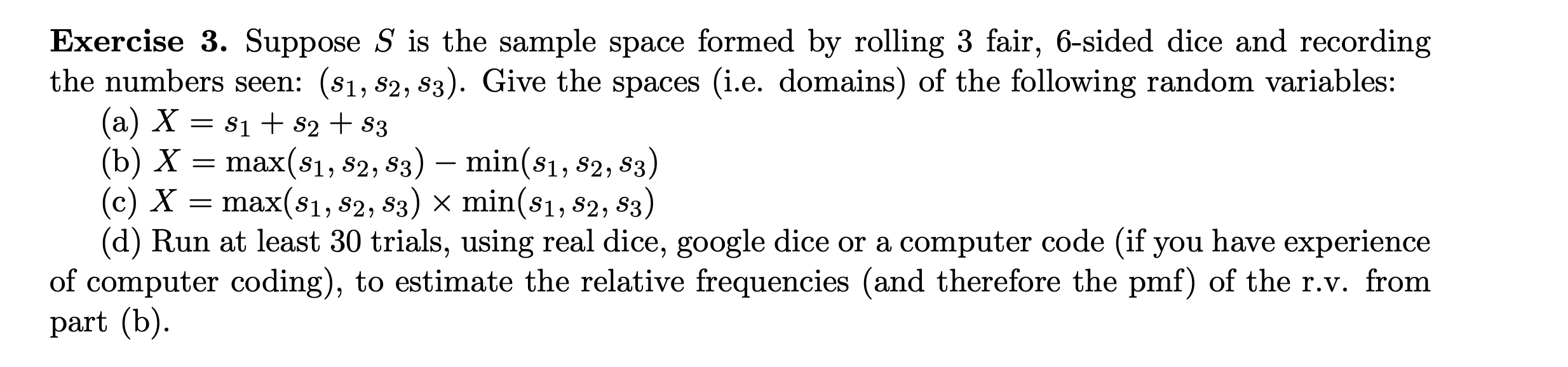 Exercise 3. Suppose S is the sample space formed by | Chegg.com