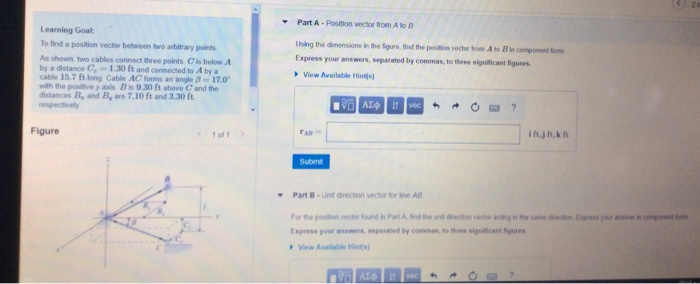 Solved Part A-Position vector from A to B Learning Goal: To | Chegg.com