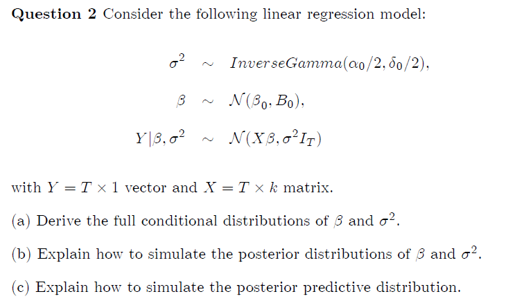 Solved Question 2 ﻿Consider the following linear regression | Chegg.com