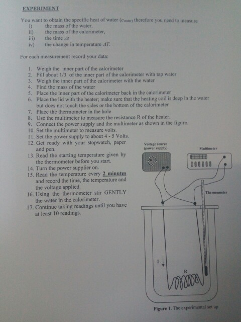 Experiment 6 Determination of the heat capacity of | Chegg.com