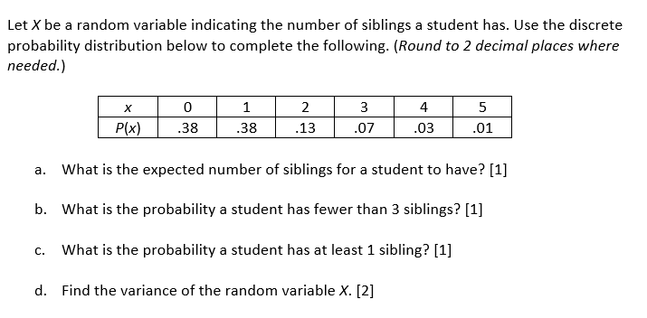 Solved Let X be a random variable indicating the number of | Chegg.com