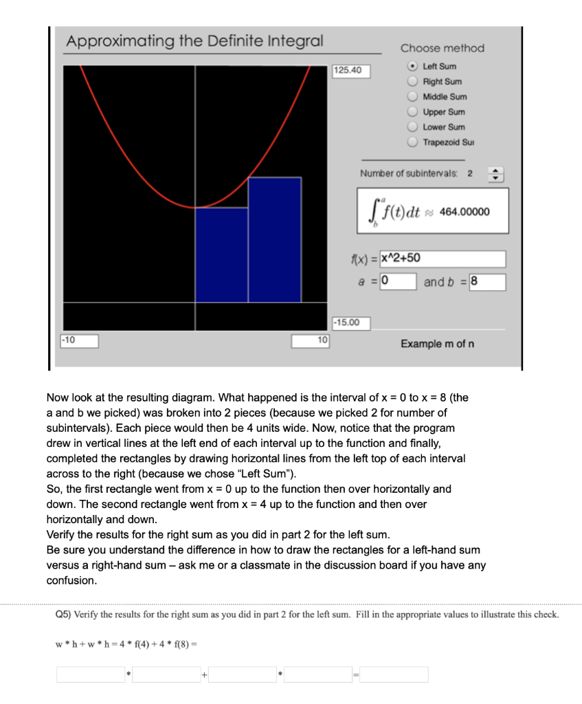 Solved Approximating the Definite Integral Choose method | Chegg.com