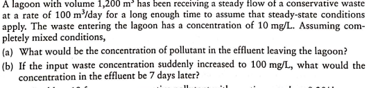 Solved For this problem please use Use flow of 115 ﻿m3/d | Chegg.com