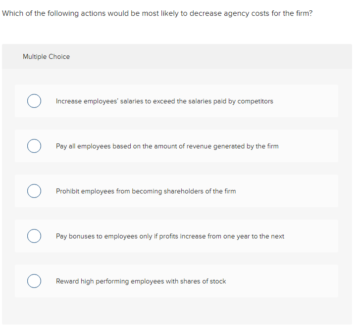 Solved Which of the following actions would be most likely | Chegg.com