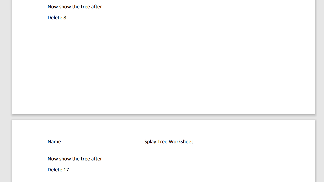 Solved Now show the tree after Find 5 Name Splay Tree | Chegg.com
