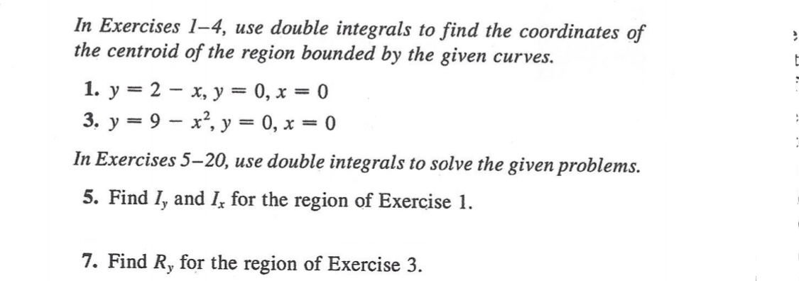 Solved In Exercises 1-4, use double integrals to find the | Chegg.com