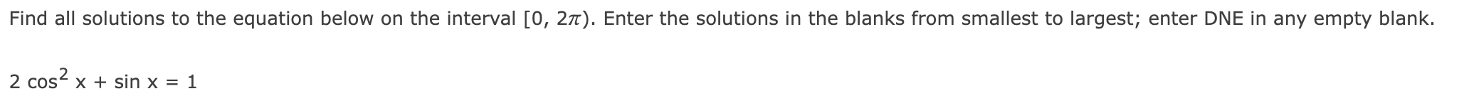 Solved Find all solutions to the equation below on the | Chegg.com
