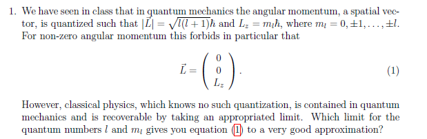 We have seen in class that in quantum mechanics the | Chegg.com