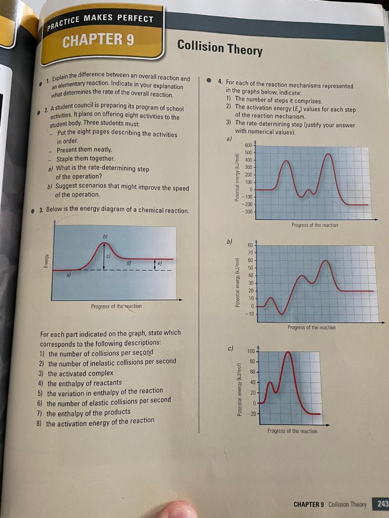 Solved PRACTICE MAKES PERFECT CHAPTER 9 Collision Theory 1. | Chegg.com