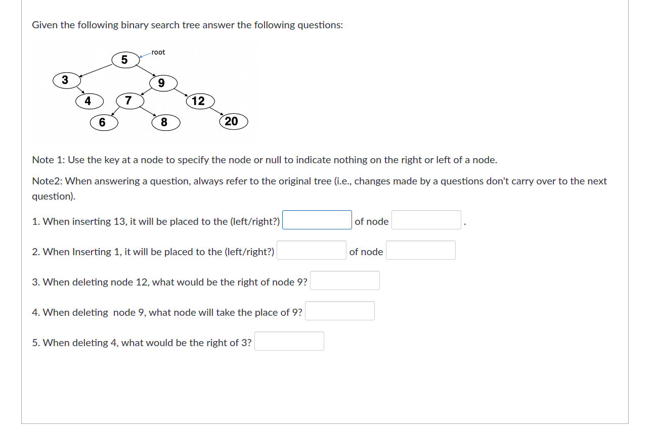 Solved Given this tree, answer the following questions: 8 10 | Chegg.com