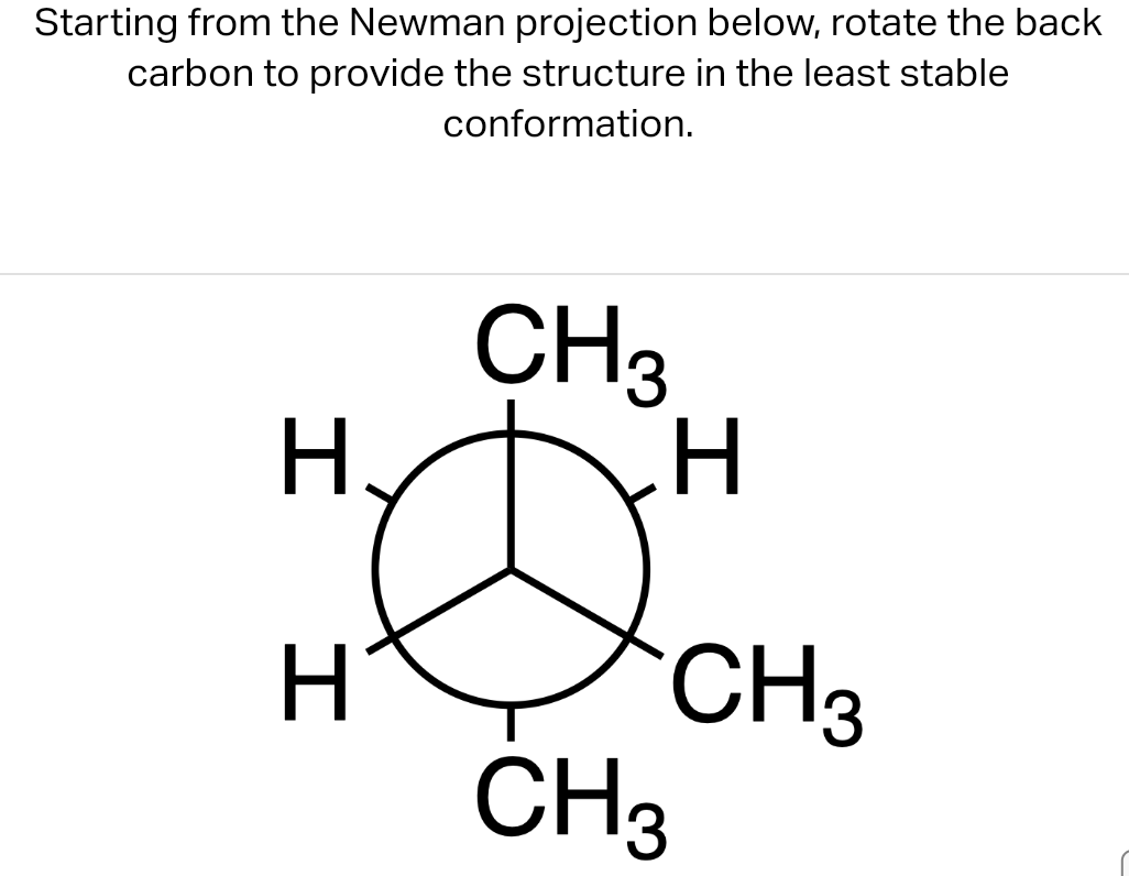 Solved Starting from the Newman projection below, rotate the | Chegg.com