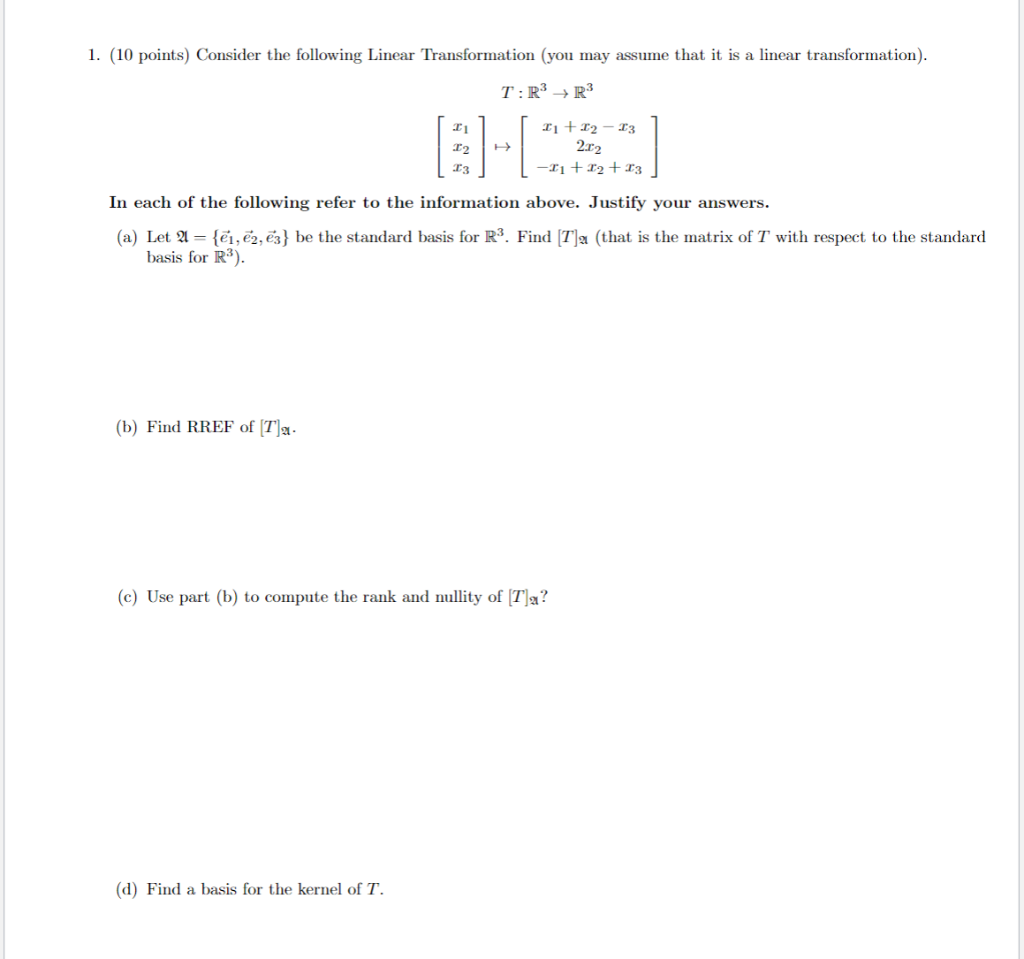 Solved 1 10 Points Consider The Following Linear