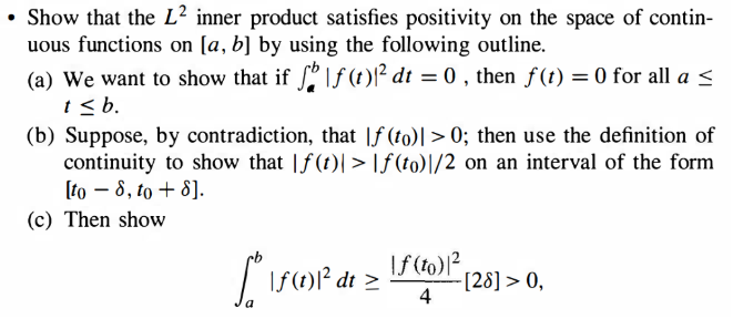 Solved . Show that the L2 inner product satisfies positivity | Chegg.com
