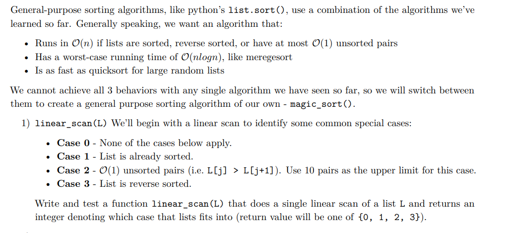 Solved General Purpose Sorting Algorithms Like Pythons 0586