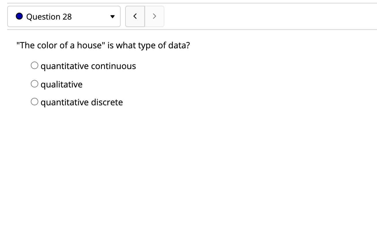 Solved Question 28 "The color of a house" is what type | Chegg.com