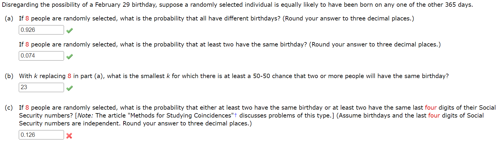 Solved Disregarding the possibility of a February 29 | Chegg.com