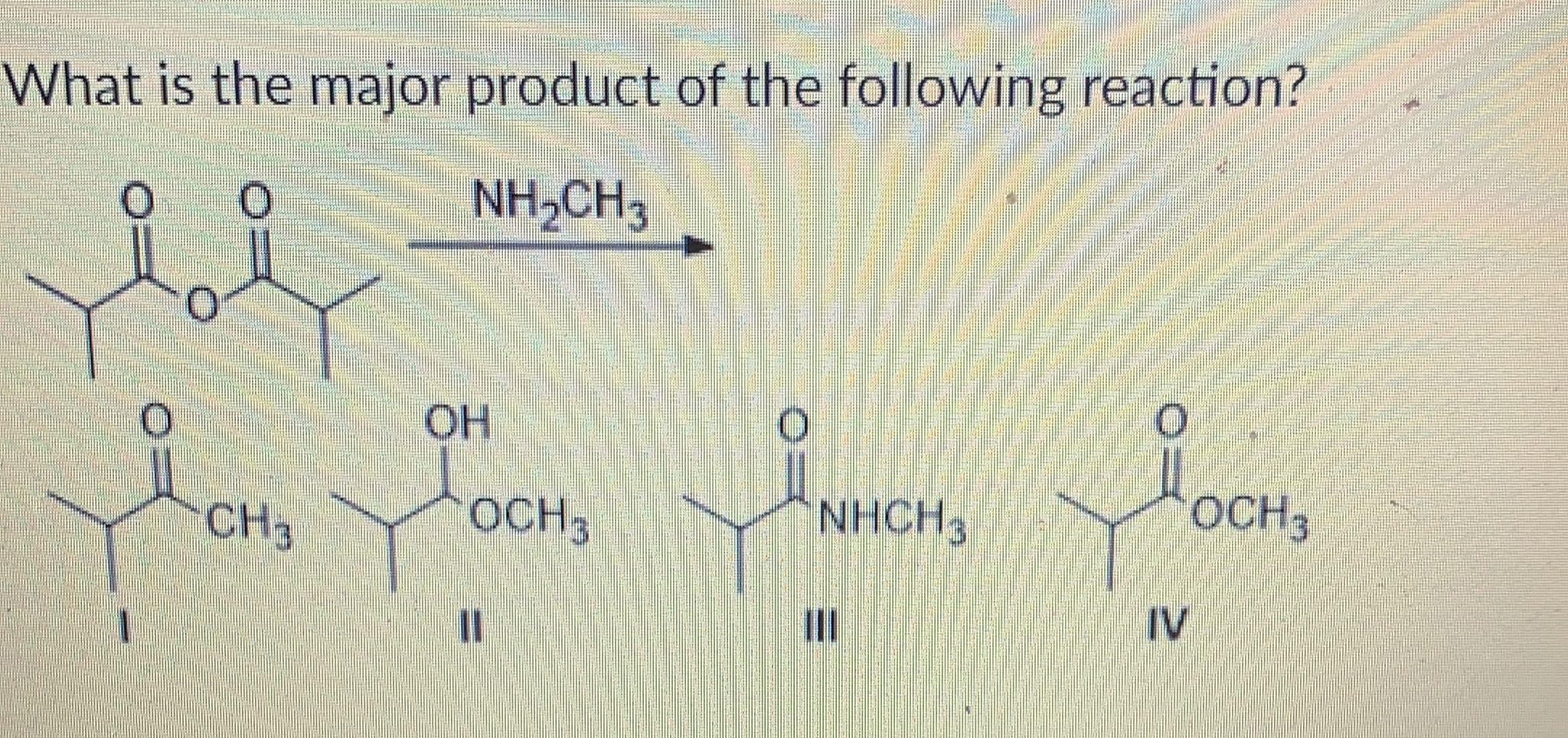 Solved What is the major product of the following reaction? | Chegg.com