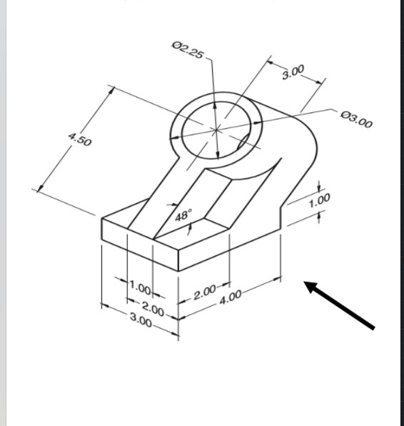 Solved The 3D object is provided. Draw the front view and | Chegg.com