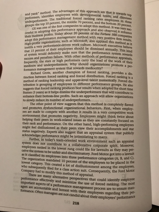 Solved Is Forced Ranking an Effective Performance Management | Chegg.com