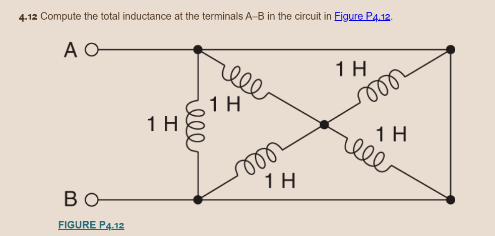 Solved 4.12 ﻿Compute the total inductance at the terminals | Chegg.com