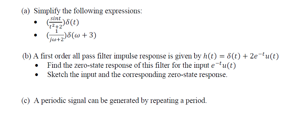 Solved (a) Simplify the following expressions: - | Chegg.com