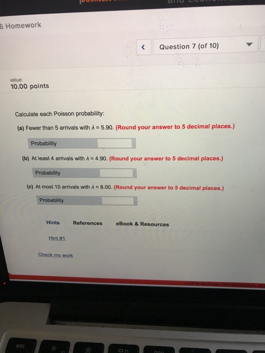 Solved Homework Question 7 (of 10) value: 10.00 points | Chegg.com